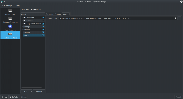 Displaying Local/Global IP using Shortcut Key for KDE. - TREND OCEANS