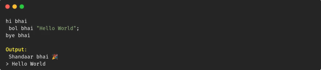 BhaiLang: A toy programming language syntaxes use Hindi slang - TREND ...