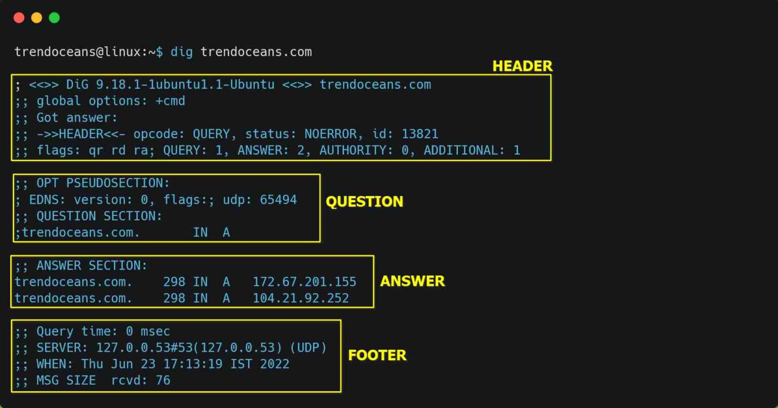 How To Install And Use Dig And Nslookup Commands In Linux For Dns Lookup Trend Oceans