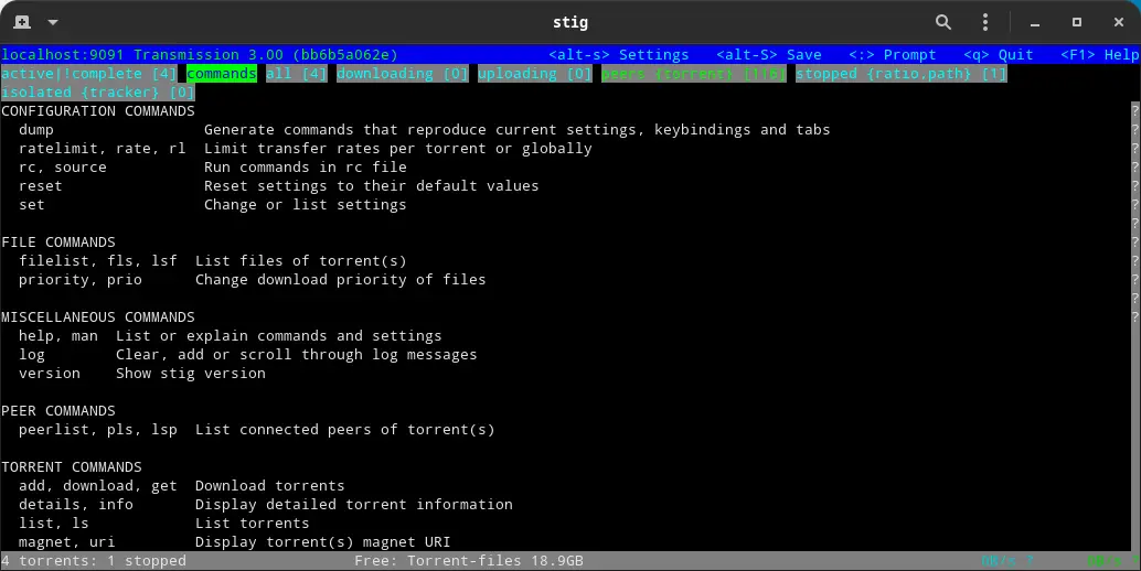 Stig: A TUI and CLI for the BitTorrent Client Transmission - TREND OCEANS
